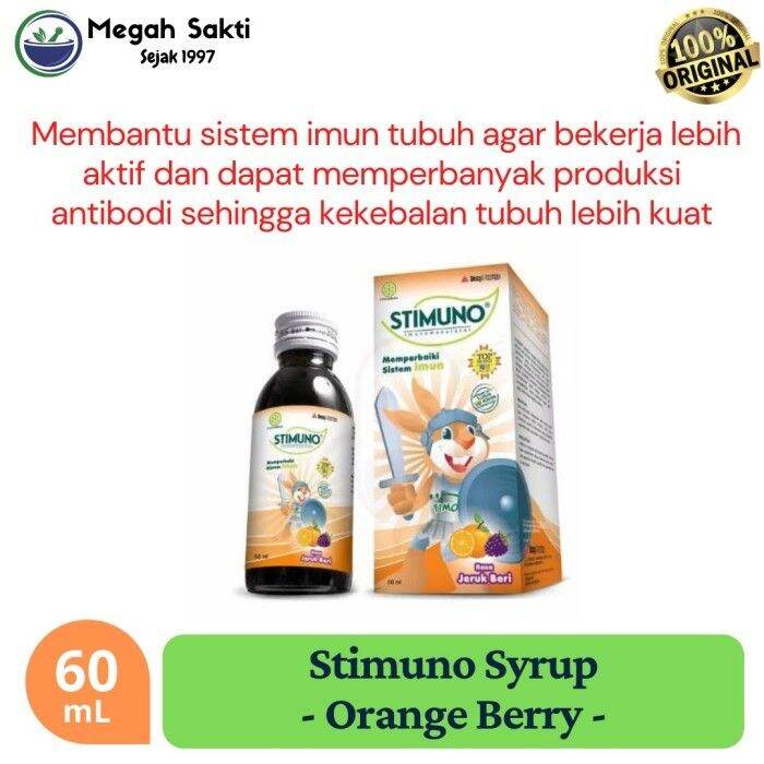 Stimuno Sirup 60mL - Multivitamin Imun anak Rasa Orange Berry | Lazada ...