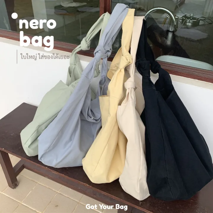 🥨พร้อมส่ง🥨 กระเป๋าผ้า กระเป๋าสะพายข้าง สะพายไหล่ มินิมอล สไตล์เกาหลี Nero Bag | Lazada.co.th