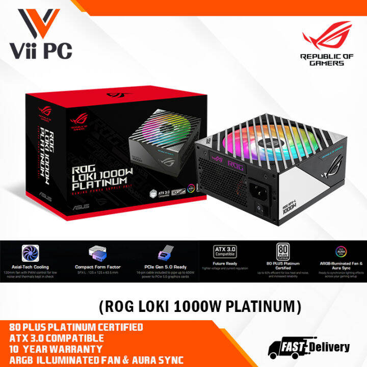ASUS ROG LOKI SFX-L 1000W Platinum Modular PSU 3.0 (ROG-LOKI-1000P-SFX ...