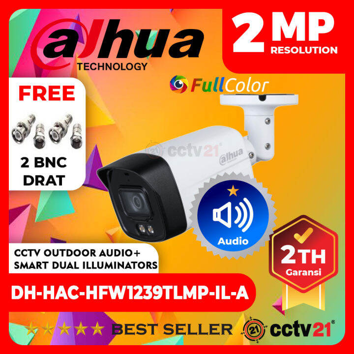 CCTV DAHUA DH-HAC-HFW1239TLMP-IL-A Full Color Colorvu AUDIO 2MP Outdoor ...