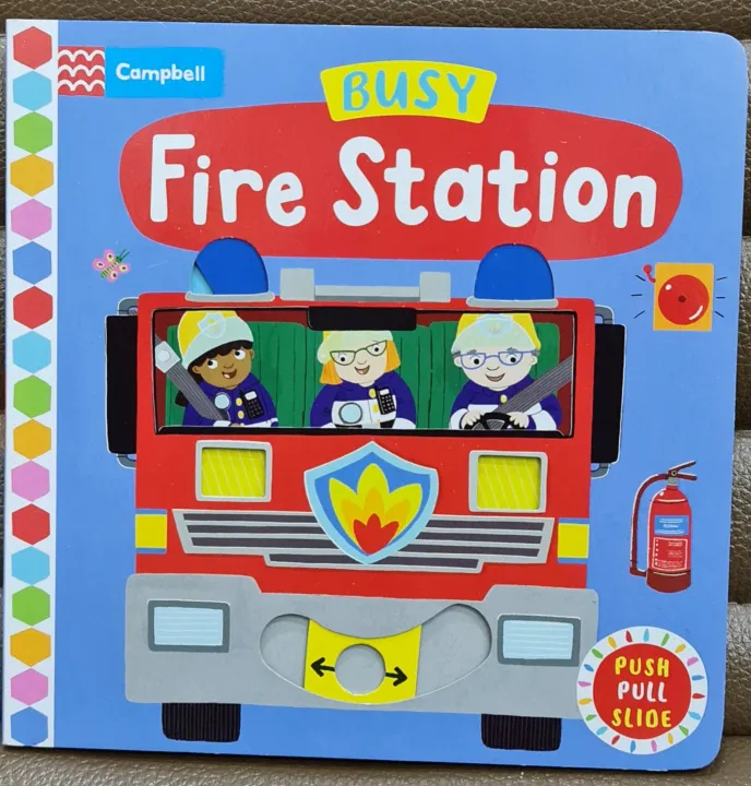 Busy Fire Station (push pull slide book) Board book | Lazada.co.th