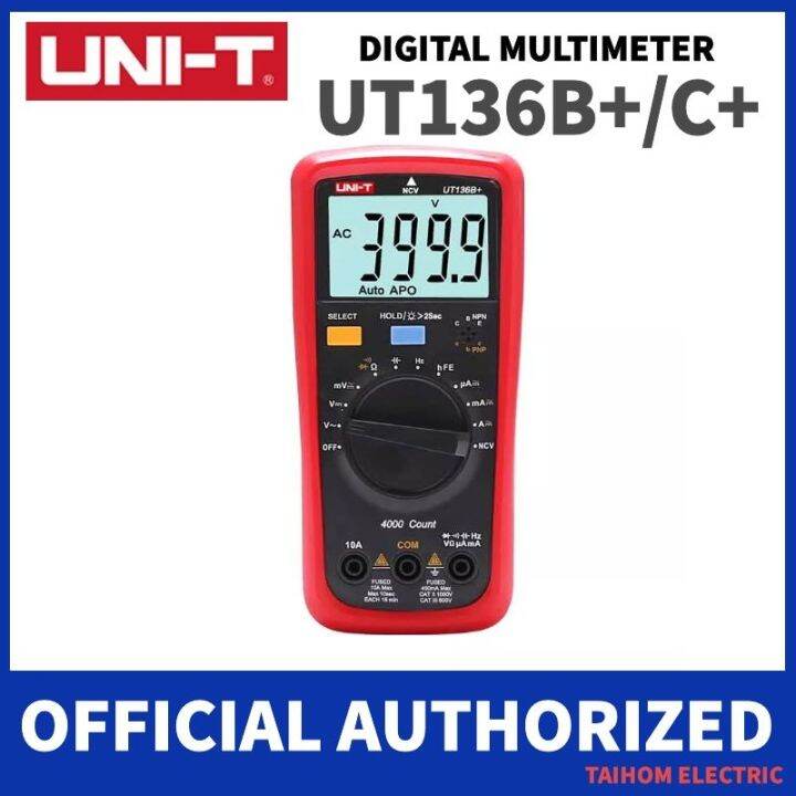 UNI-T UT136B+/UT136C+ digital Multimeter Auto Range 1000V 10A AC DC Voltmeter Current Meter ...