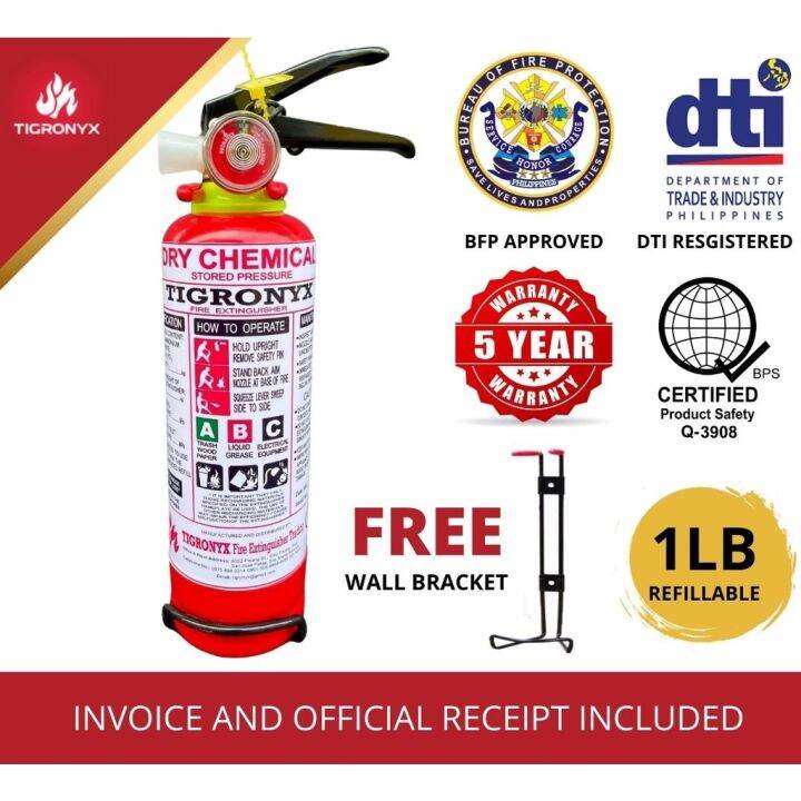 Fire Extinguisher 1lb ABC Dry Chemical Refillable | Lazada PH
