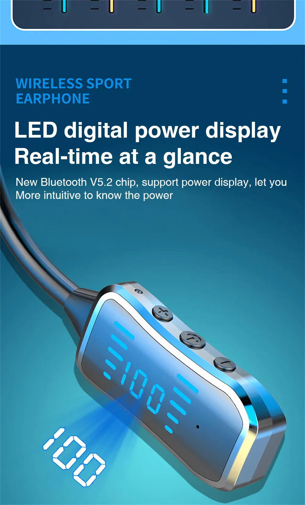 New Bluetooth Necklace Sports Wireless Headset