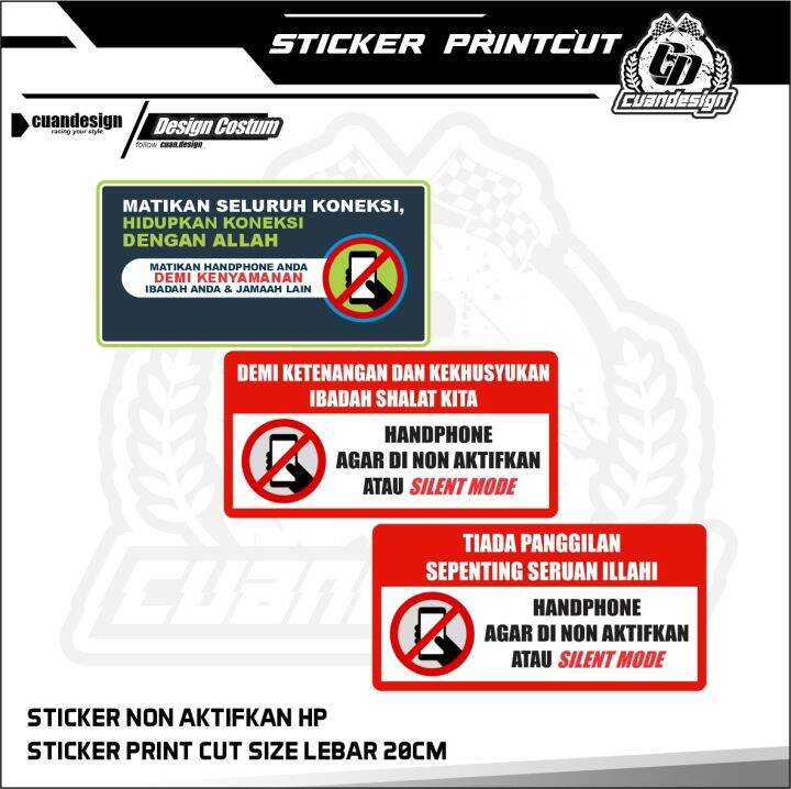 STIKER STICKER LARANGAN MENGGUNAKAN HP DI DALAM MASJID / NONAKTIFKAN HP ...