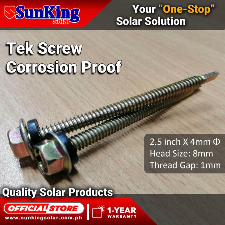 ( 10 pcs ) Tek Screw 2.5 inch Tetanize SunkingSolar | Lazada PH