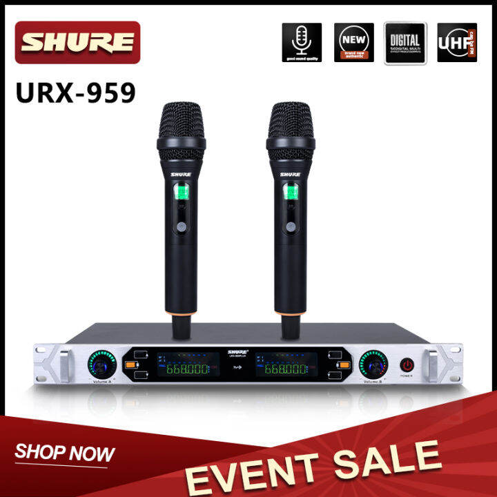 SHURE URX-959 ไมโครโฟนไร้สาย ใหม่ 600HMz ระยะรับ 150 เมตร ไมโครโฟนโลหะ ...