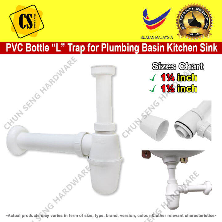 UPVC Bottle L Trap for Plumbing Faucet Bathroom Washroom Basin Kitchen ...