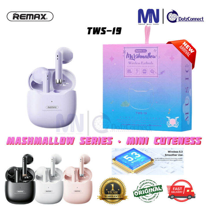 Remax TWS-19 V5.3 Bluetooth True Wireless Earbuds Noise Cancelling Earbuds Marshmallow Series ...