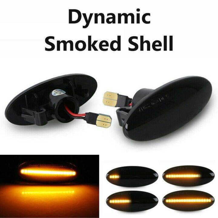 2Pcs LED Dynamic Side Marker Turn Signal Lights Indicator Repeater ...