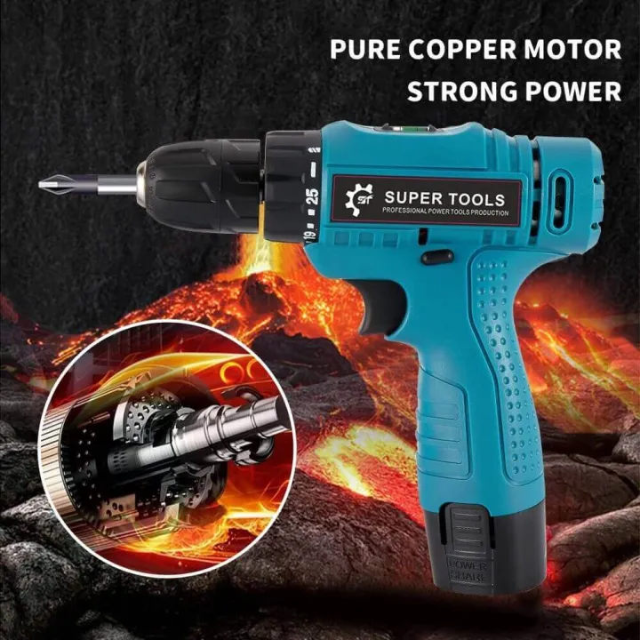 21V Portable Cordless Drill Lithium Battery Electric Drill 4in1 Screw Driver Hand Drill Power ...