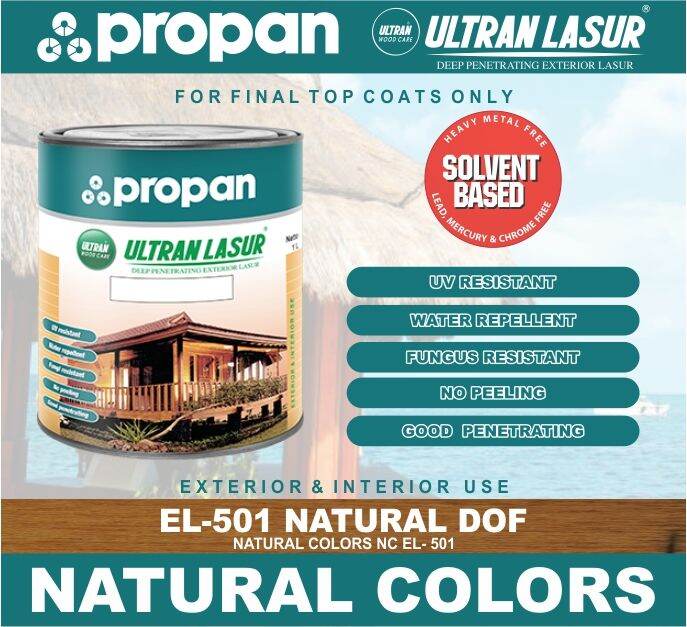PROPAN WOOD CARE / WOOD STAIN ULTRAN LASUR NATURAL COLORS EL-501 1 LTR ...