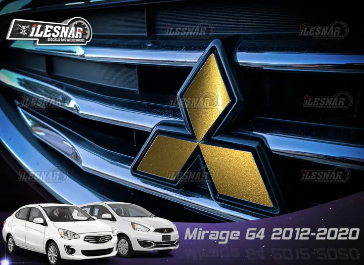 Mitsubishi Mirage G4 Sedan Hatchback Front and Rear Logo Gold Metallic ...