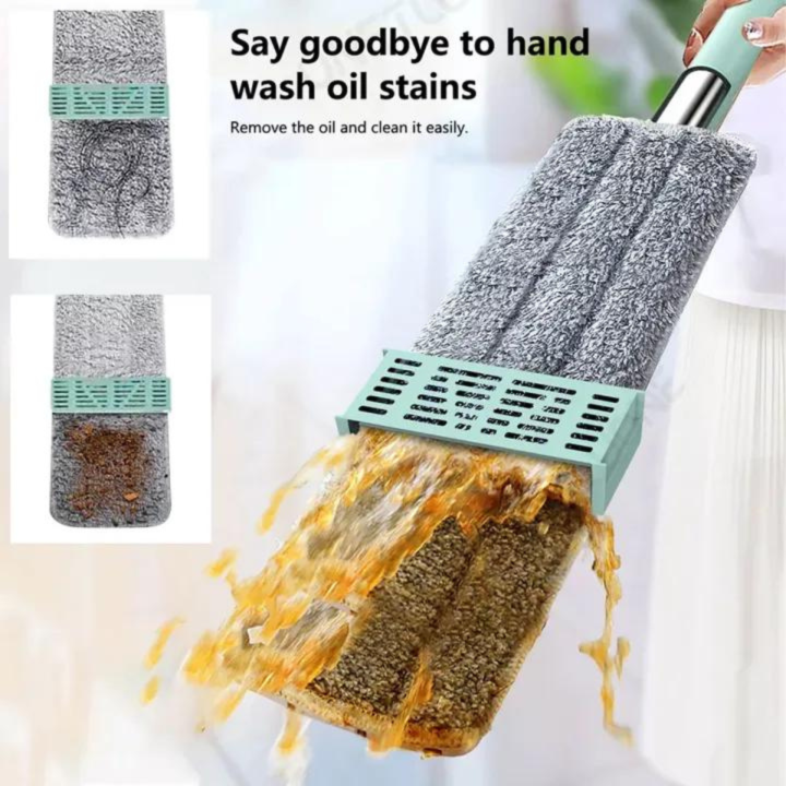 HELDL 360 Rotation Flat Mop Floor Cleaning Microfiber Squeeze Mop Floor ...