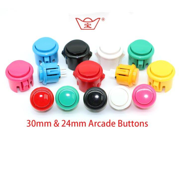 1PCS 30MM 24MM Round Push Button Original Baolian Micro Switch Copy SANWA OBSF-30 Video Arcade ...