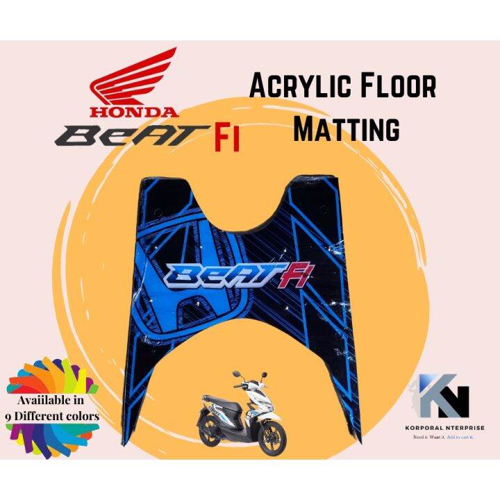 HONDA BEAT Fi V2 BEAT STREET ACRYLIC FLOOR MATTING | PERFECT FOR YOUR MOTORCYCLE | 9 COLORS ...