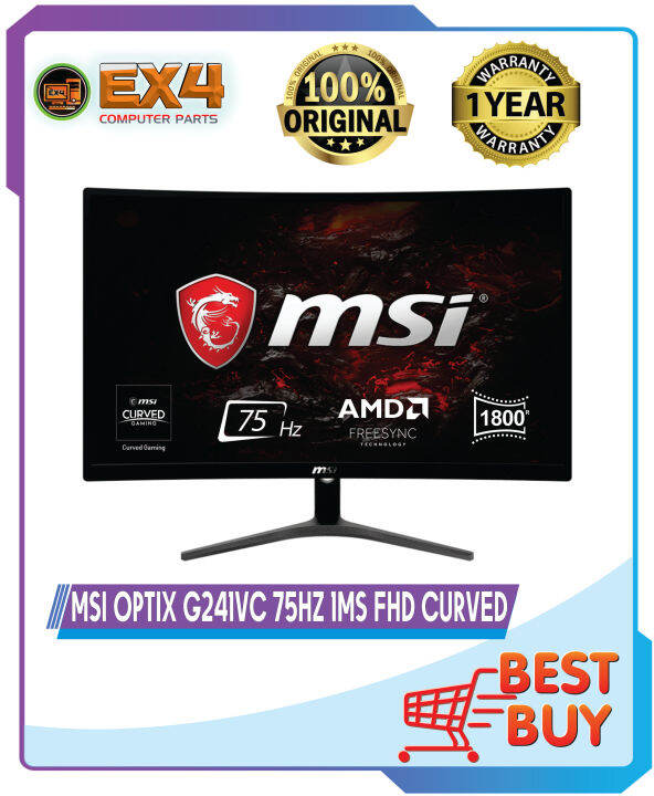 MSI Optix G241VC 75Hz 1MS FHD Curved Gaming Monitor | Lazada PH