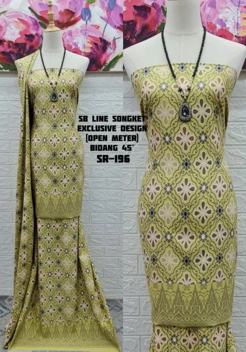 KAIN PASANG SONGKET PRINTED SB LINE EXCLUSIVE OPEN METER DAN SERAGAM ...
