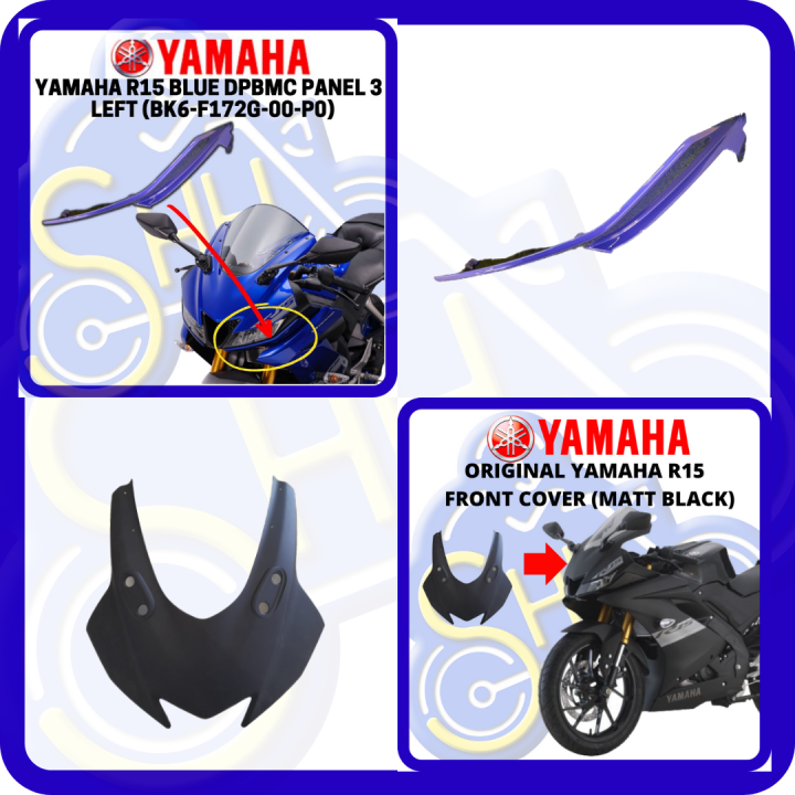YAMAHA R15 BODY COWLING COVER FRONT MATT BLACK COVER PANEL 3 LEFT BLUE ...