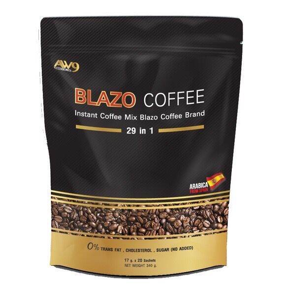 BLAZO COFFEE กาแฟ เพื่อสุขภาพ (29 IN 1) ตรา เบลโซ่ คอฟฟี่(1 ห่อบรรจุ 20 ซอง) | Lazada.co.th