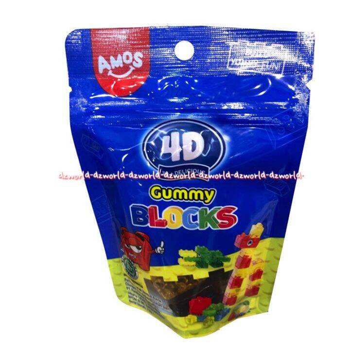 Amos 4D Gummy Block 70gr 3D Delicious Candy Permen Jely Bisa Di Susun ...