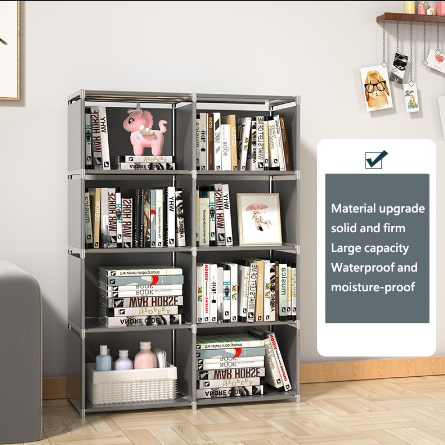 Sweet 8 Tubes DIY Book Shelf Double Storage Rack Storey Simple ...