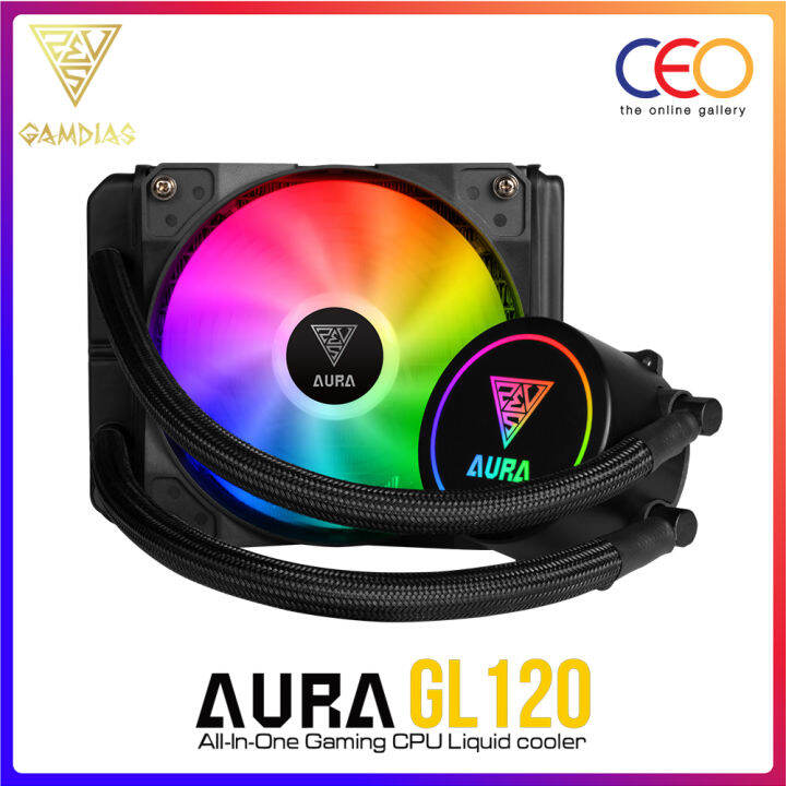 Gamdias AURA GL120 RGB AIO All-In-One RGB CPU Liquid Cooler 120mm Fan ...