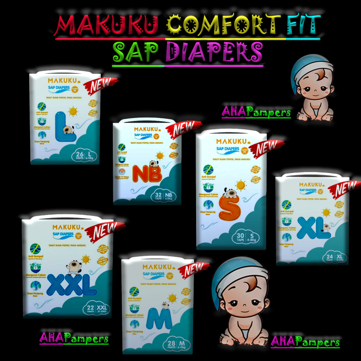 MAKUKU COMFORT FIT SAP DIAPERS | Lazada Indonesia