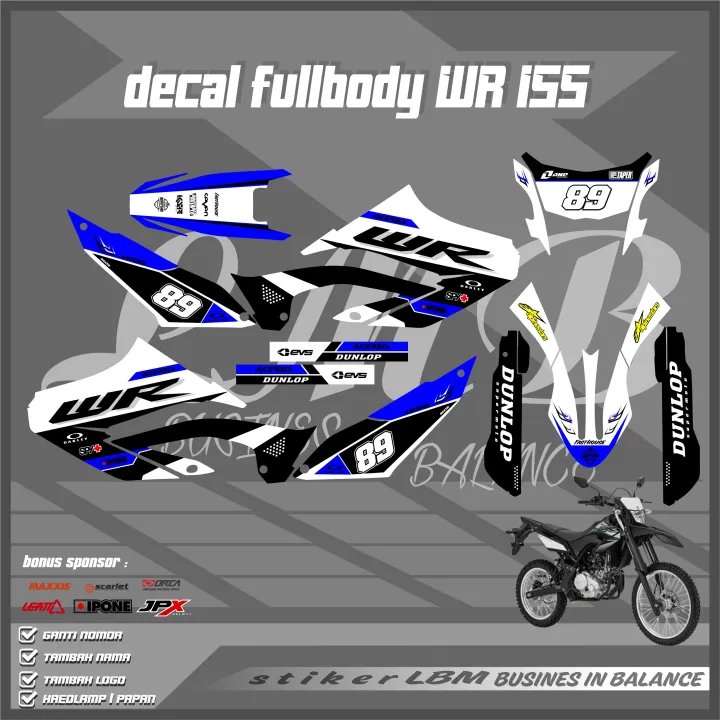 DECAL WR 155 DESAIN BARU CUSTOM BEBAS WARNA BISA PAKAI NO DAN NAMA | Lazada Indonesia
