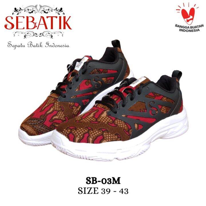 [ORIGINAL PRODUK BY SEBATIK] Sepatu Batik Indonesia - SB - 03 (Merah ...