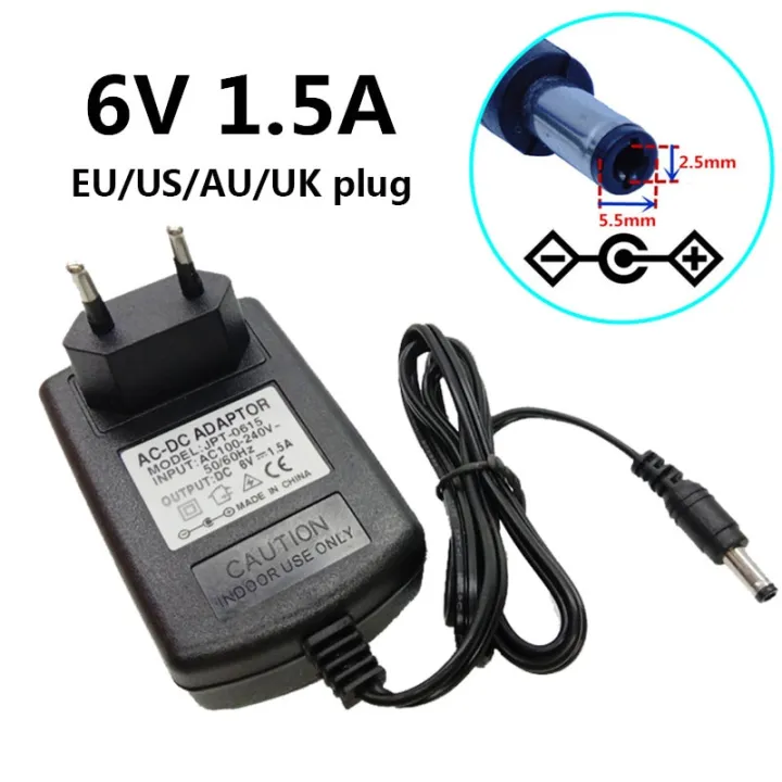 6V 1.5A 1500ma Universal AC Converter Adapter สำหรับแหล่งจ่ายไฟ DC US UK EU Plug 5.5 มม. * 2.5 ...