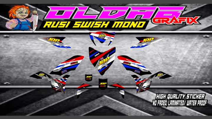 RUSI SWISH MONO STICKER DECALS, LAMINATED, JRP, 148 | Lazada PH