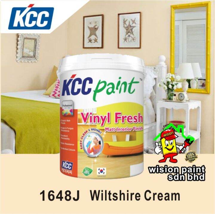 1648J WILTSHIRE CREAM 1L / 5L /15L KCC PAINT ( Vinyl Fresh ) - INTERIOR PAINT / Cat Rumah Dalam ...
