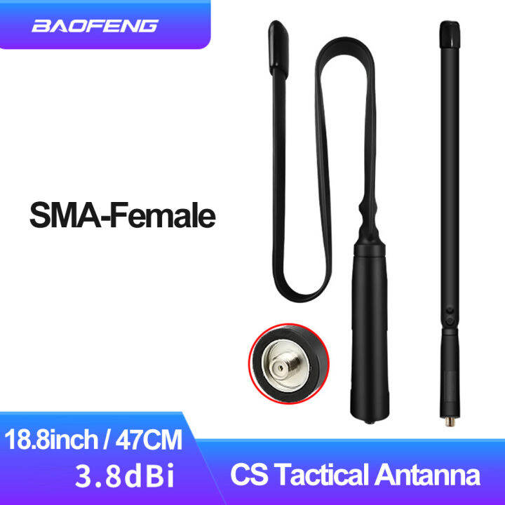 Foldable CS Tactical Antenna UHF VHF 18.8inch for Baofeng UV-5R BF-888S UV-9R Plus BF-UVB5 UV-82 ...