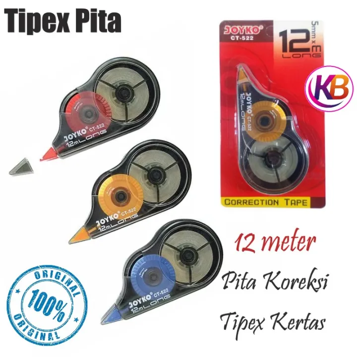 Tipe Ex / Tipex / Tip-Ex Kertas Rol / Correction Tape Joyko Ct-522 / Penghapus Kertas Cepat ...