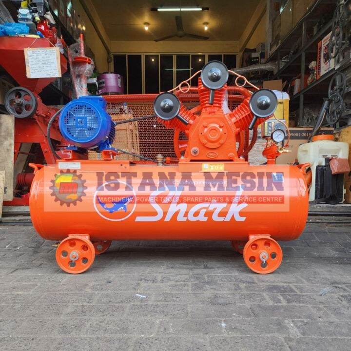 MESIN KOMPRESSOR UDARA ANGIN SHARK 5HP COMPLETE DINAMO MOTOR + AUTO ...