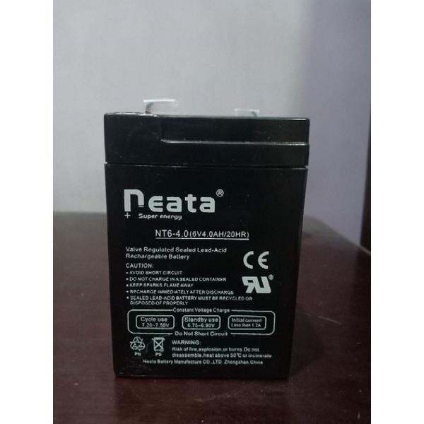 NEATA Rechargeable Battery 6V 4.0AH/20Hr Valve Regulated Sealed Lead ...