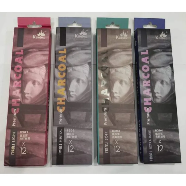 Pencil Kuelox Charcoal Pencil Hard ,Medium, Soft, extra Soft 12 pcs ...