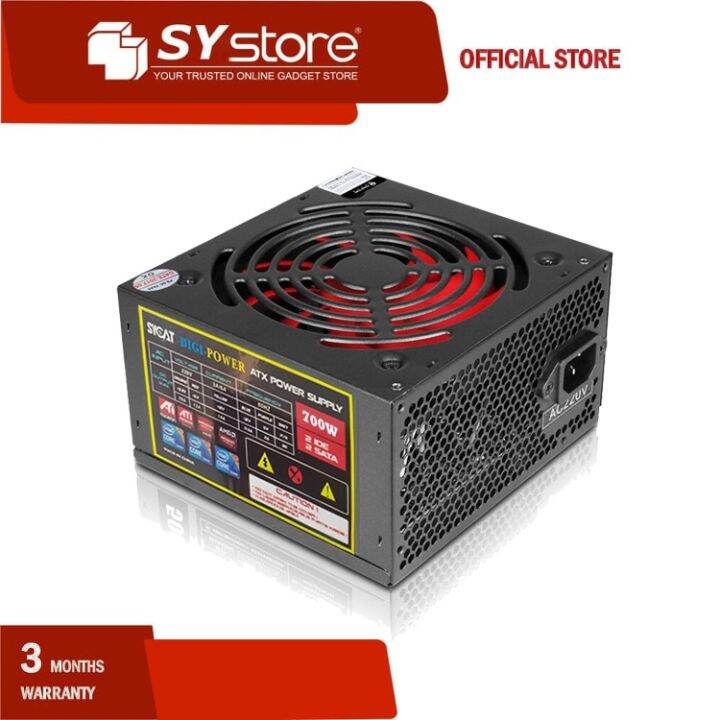 SYCAT Power Supply Unit True Rate 700W PSU For Computer PC Desktop ...