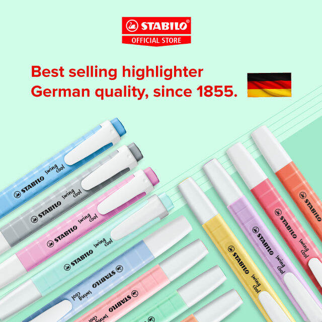 STABILO swing cool Pastel Highlighter Pen Marker Set School Office ...