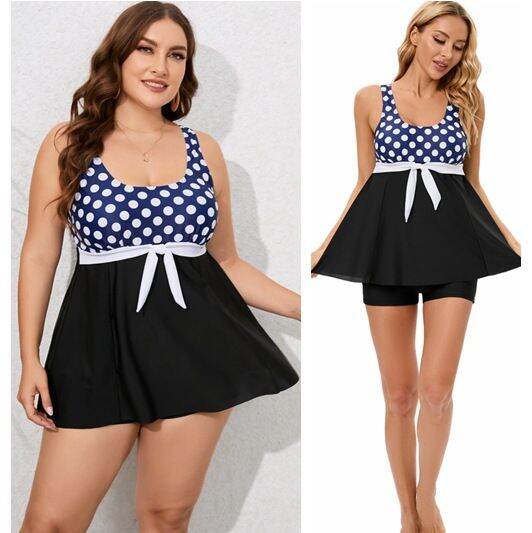 Swimsuits for Women with Padding Plus Size Bikini Polka Dot Stitching ...