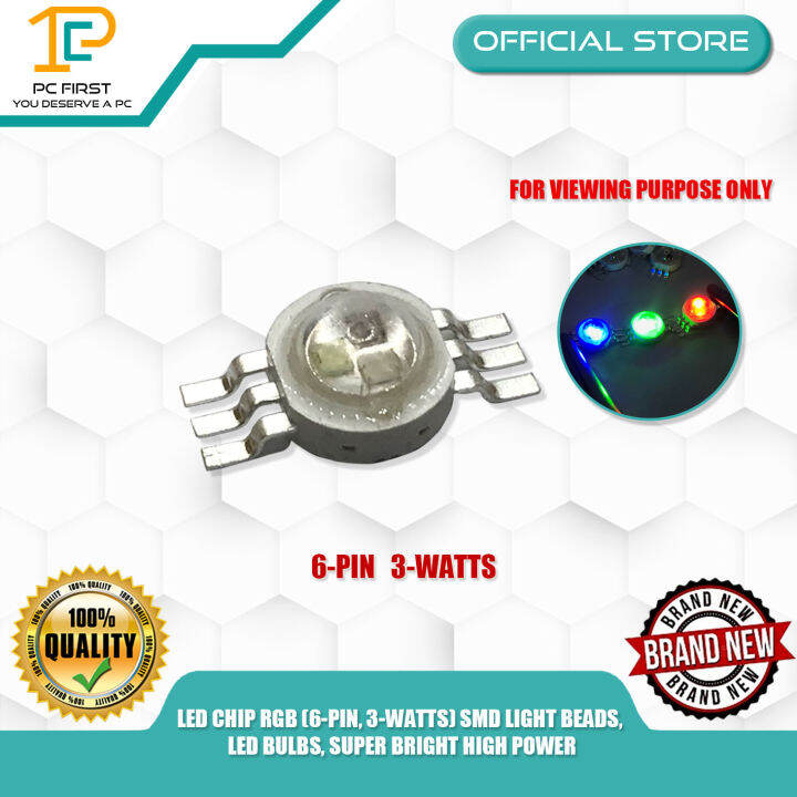 LED CHIP RGB (6-PIN, 3-WATTS) SMD LIGHT BEADS, LED BULBS, SUPER BRIGHT ...