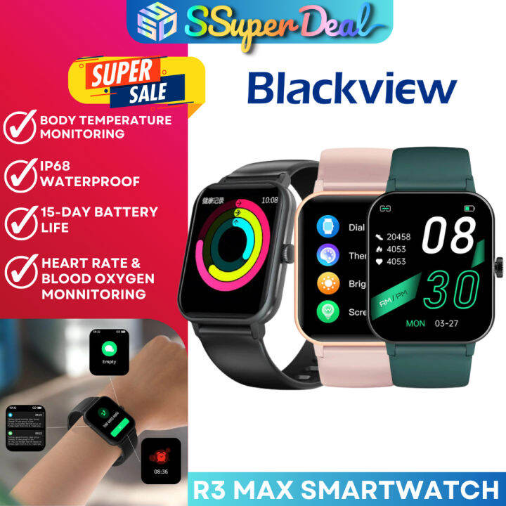 Blackview R3 Max Smartwatch with Body Temperature Sensor IP68 ...