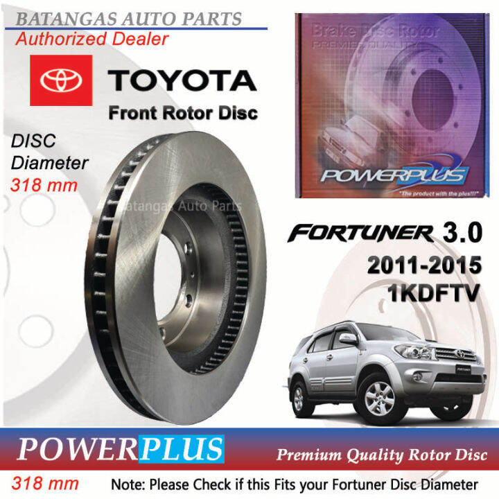 Rotor Disc Front Toyota Fortuner 3.0 1KDFTV 2011-2015 OEM No. 43512 ...