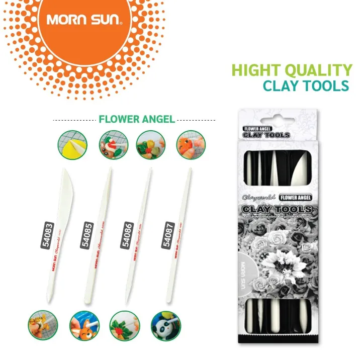 Morn Sun Clay Tools อุปกรณ์ปั้นดิน เครื่องมือปั้นดิน 4 ชิ้น | Lazada.co.th