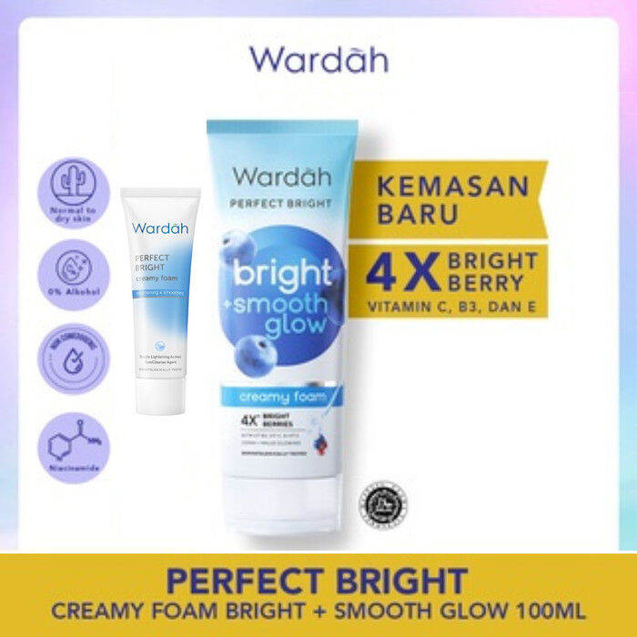 wardah perfect bright creamy foam brigtening and smooting | sabun cuci ...