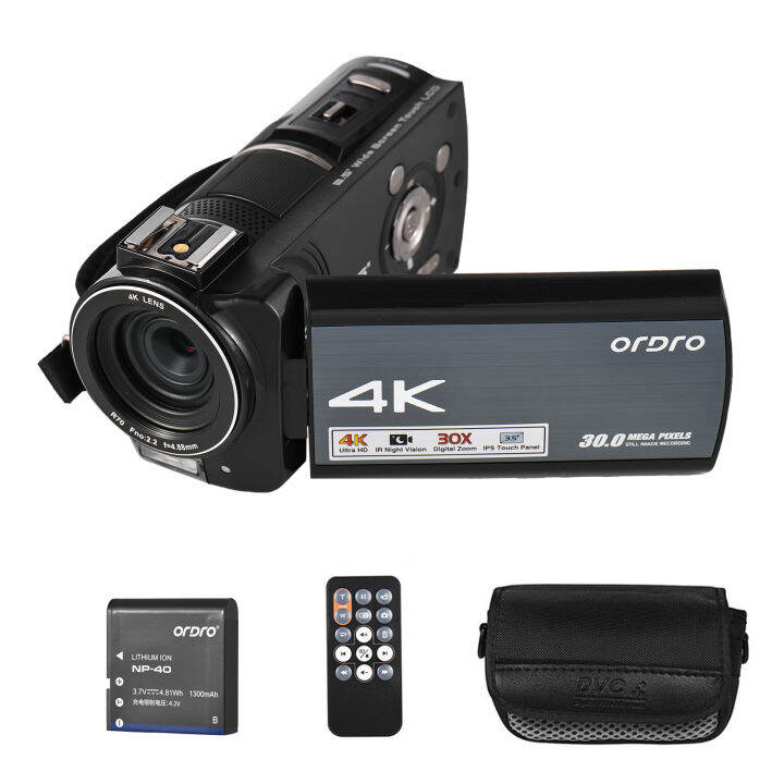 ORDRO HDR-AX10 4K Digital Video Camera WiFi Camcorder DV Recorder 3.5 Inch IPS Touch Panel 30MP ...