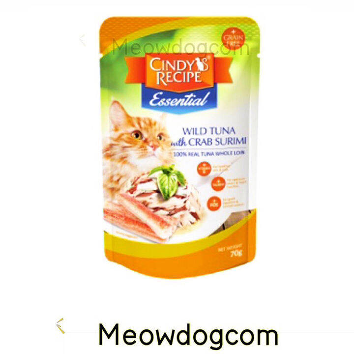 Cindy's Recipe Essential Cat Pouch Wild Tuna With Crab Surimi 70G | Lazada