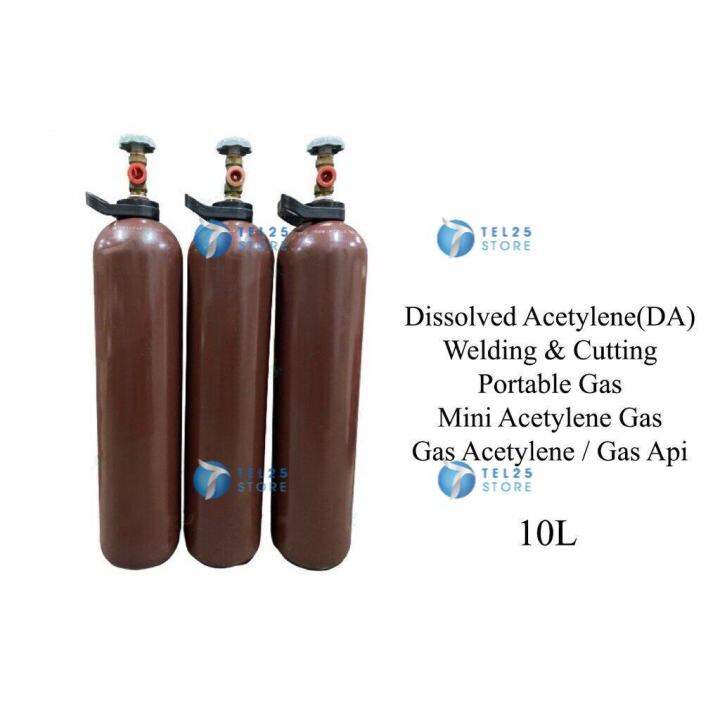 [ 1 UNIT ] Dissolved Acetylene(DA) 10L Welding & Cutting Portable Gas / Mini Acetylene Gas / Gas ...