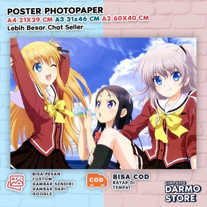 Poster Charlotte Hisan Dinding Anime Wibu Nao Tomori Yuu Shunsuke Ayumi ...